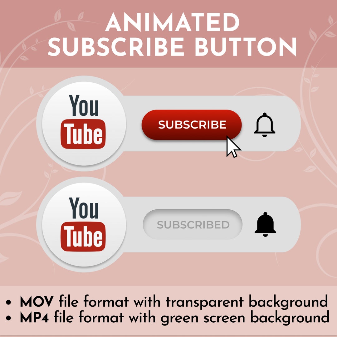 Animated Youtube Subscribe Button: Green Screen, Sound Effects (MOV ...