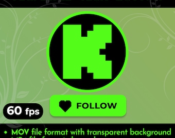 Custom Animated Kick Follow Button Overlay for Intro Videos - Etsy