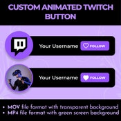 Animated Twitch Follow Button Pop-up Overlay for Stream for Obs ...