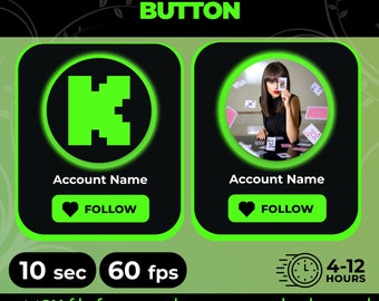 Custom Animated Kick Follow Button Overlay for Intro Videos - Etsy