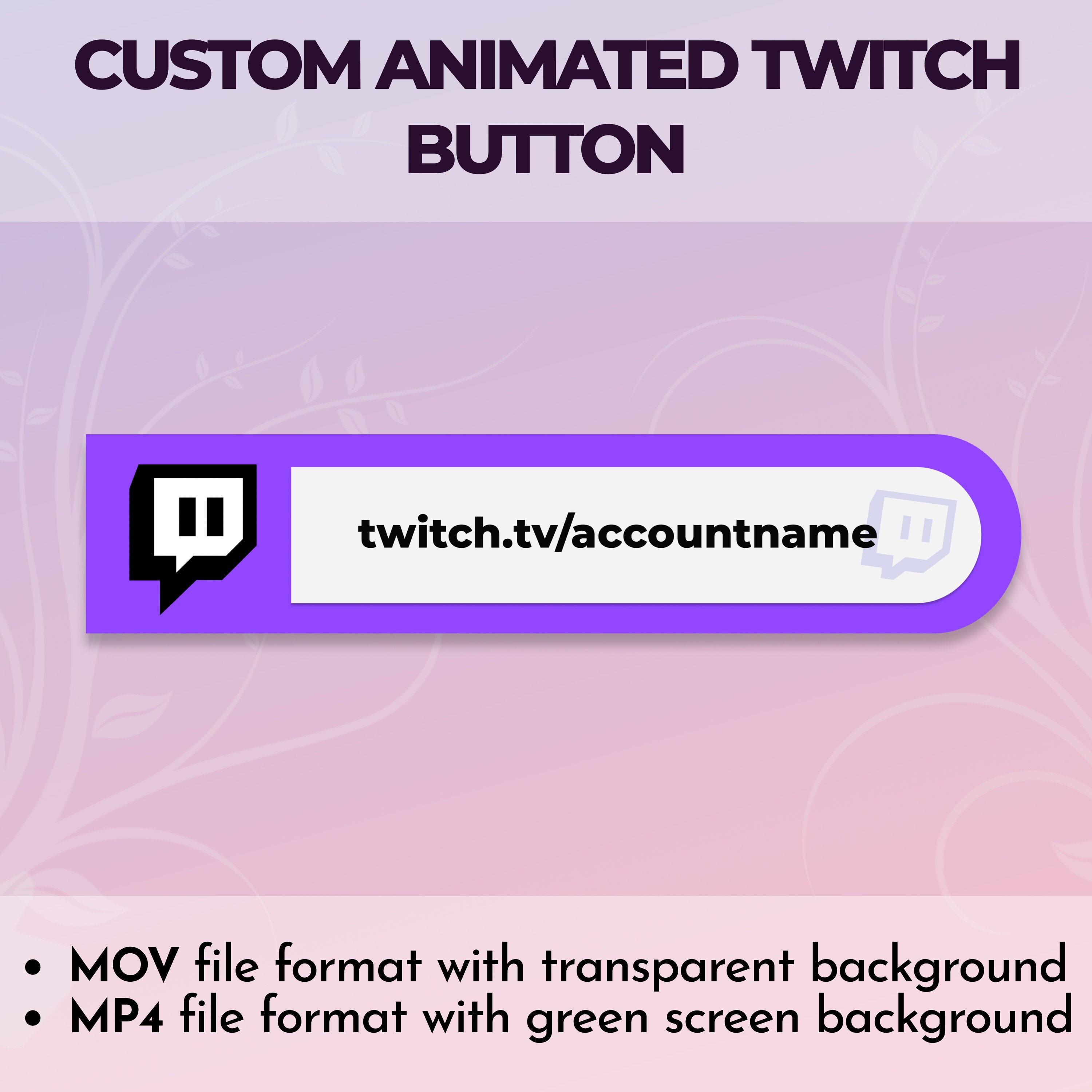 Custom Animated Twitch Button Overlay for Youtube Intro Videos - Etsy