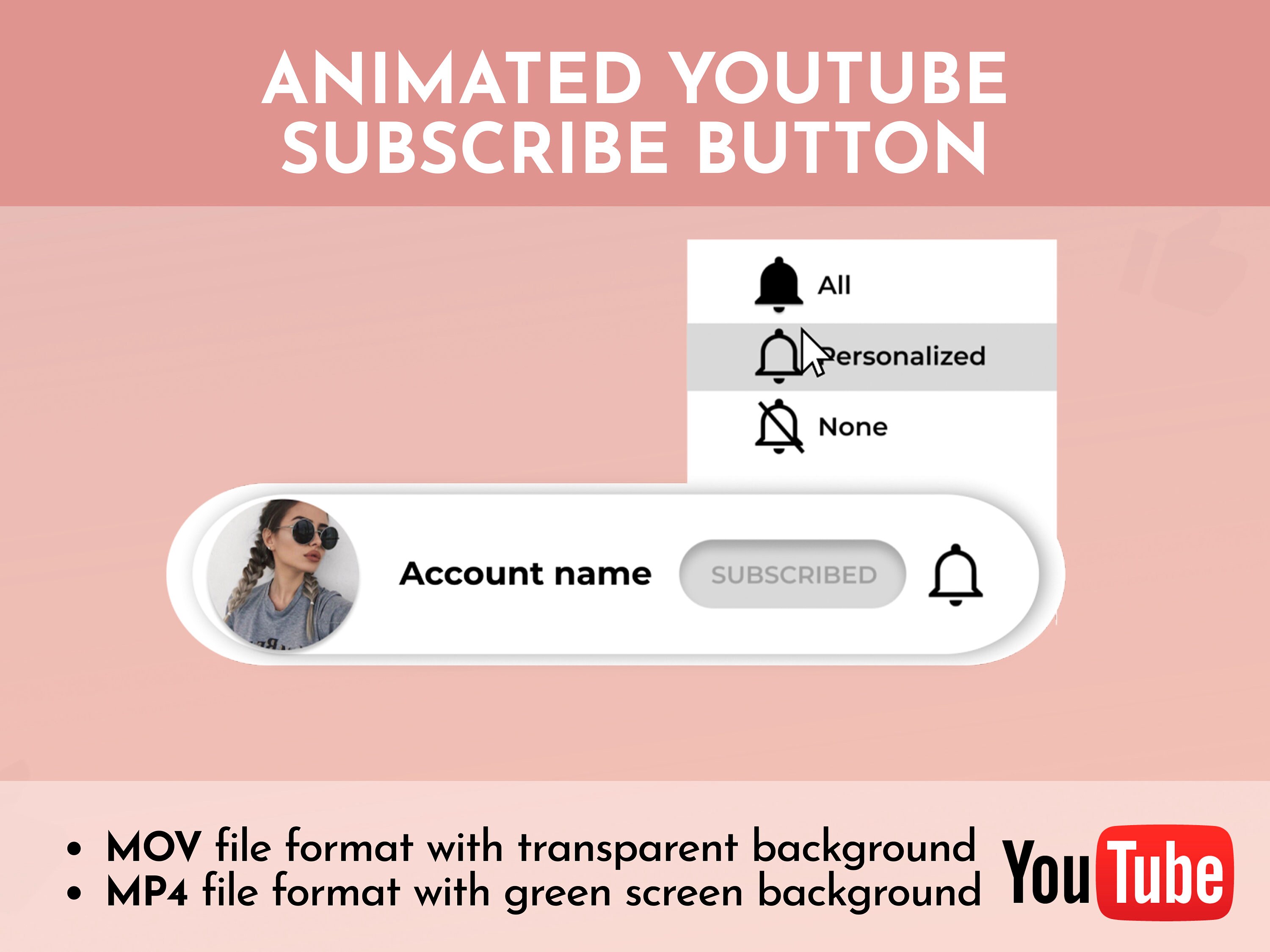 Personalized Custom Animated Youtube Subscribe Button Overlay - NBKomputer Personalized Custom Animated Youtube Subscribe Button Overlay - NBKomputer