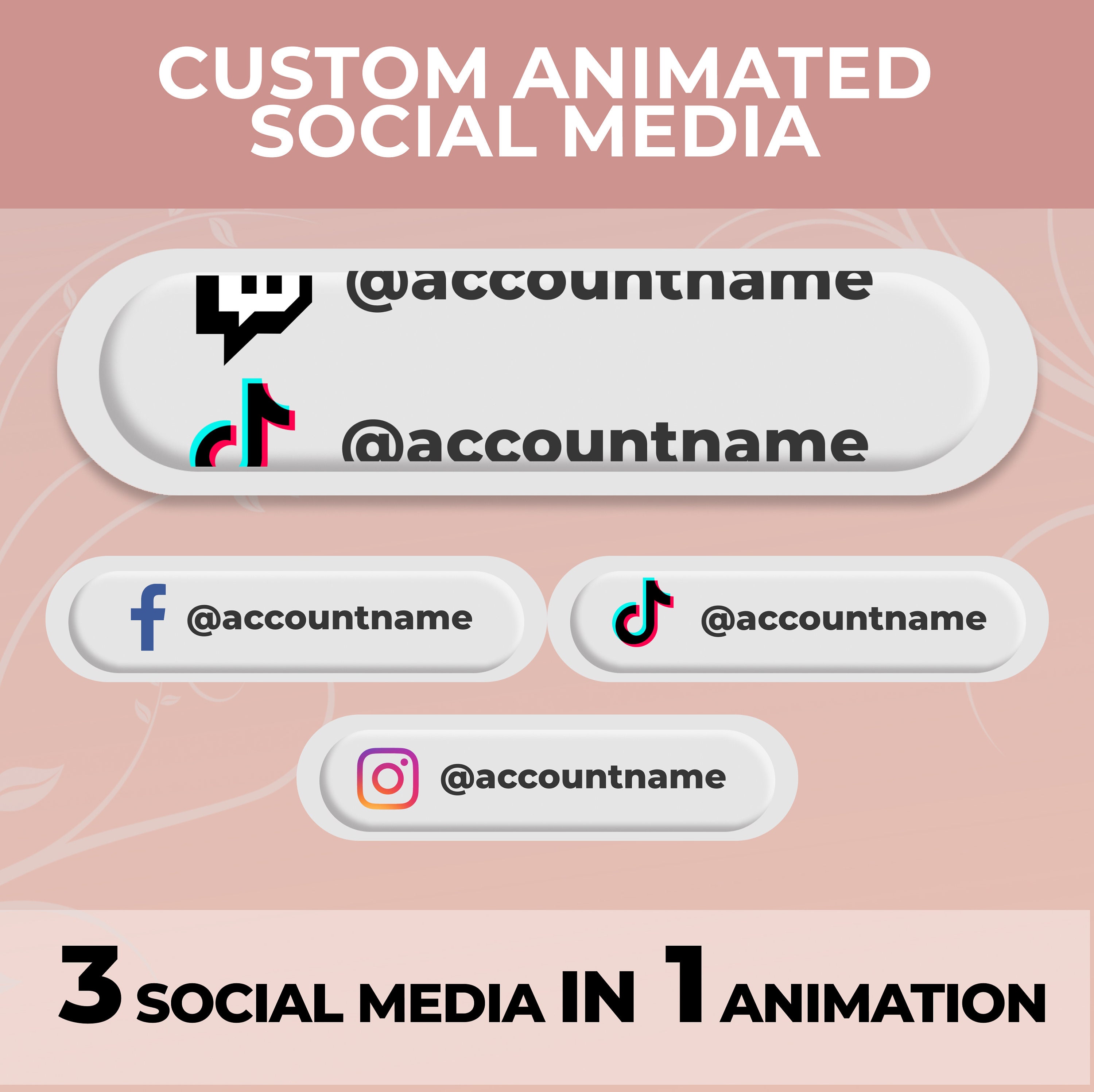 Custom Animated Social Media Lower Thirds for Youtube Intro Videos | Instagram Twitter Twitch ...
