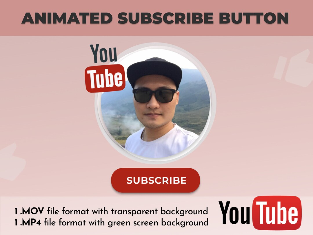 Custom Animated Youtube Subscribe Button Overlay Animation for - Etsy