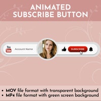 Personalized Custom Animated Instagram Follow Button Overlay for Youtube Videos - Etsy