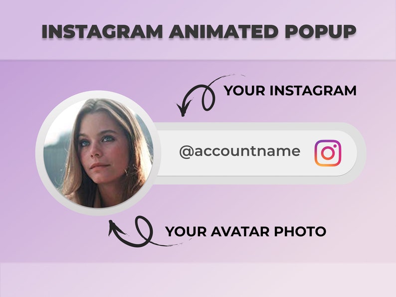 Personalized Custom Animated Instagram Follow Button Overlay for ...