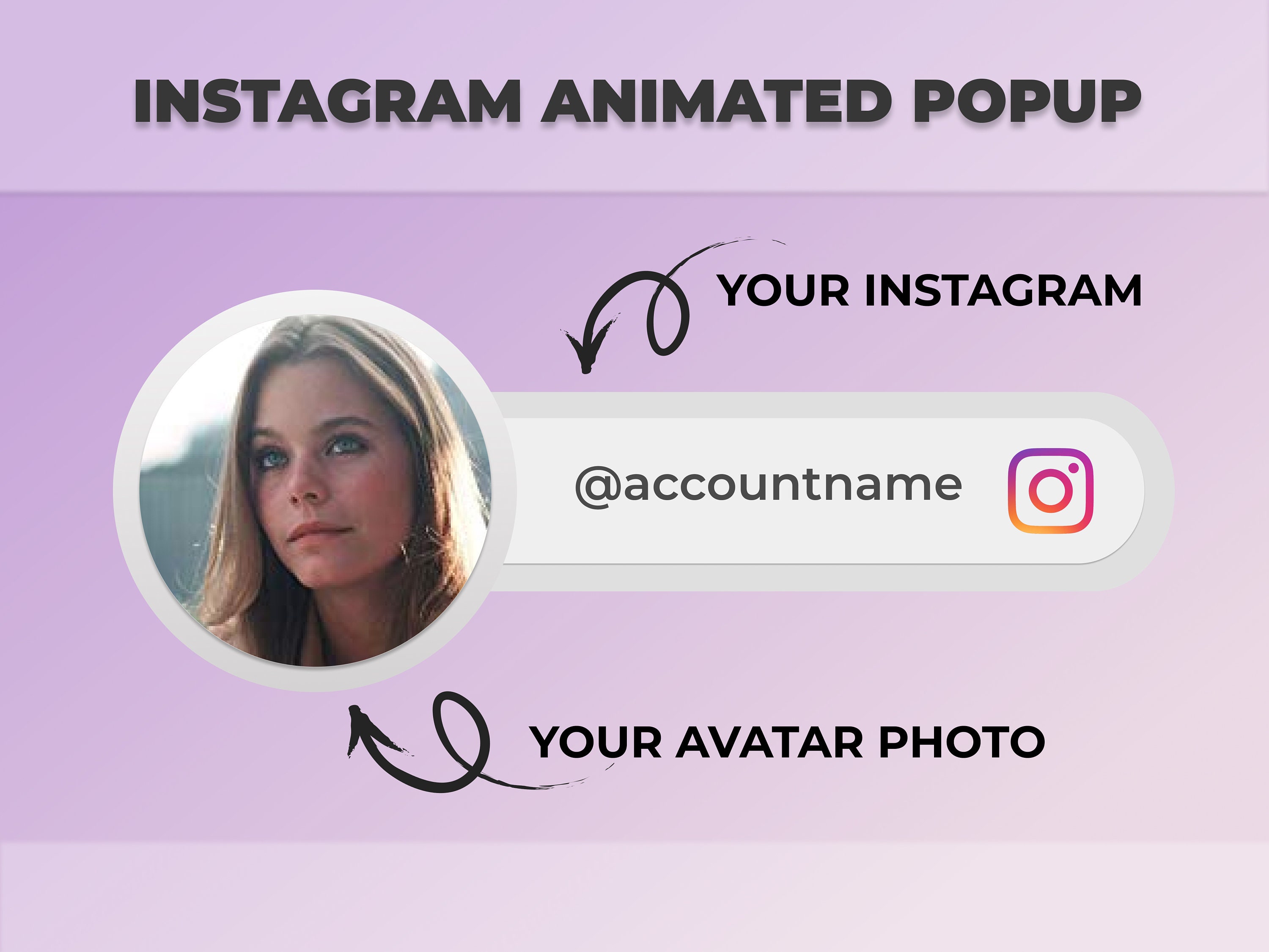 Personalized Custom Animated Instagram Follow Button Overlay for Youtube Videos - Etsy