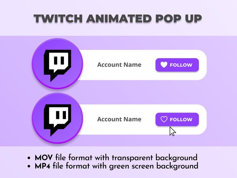 Animated Twitch Subscribe Button Overlay (MOV, MP4) - Etsy
