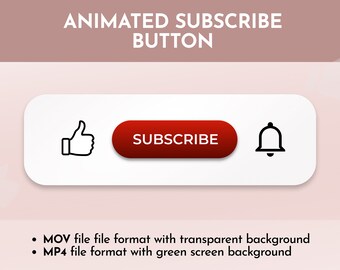 Animated Youtube Subscribe Button Overlay for Intro Videos Digital ...