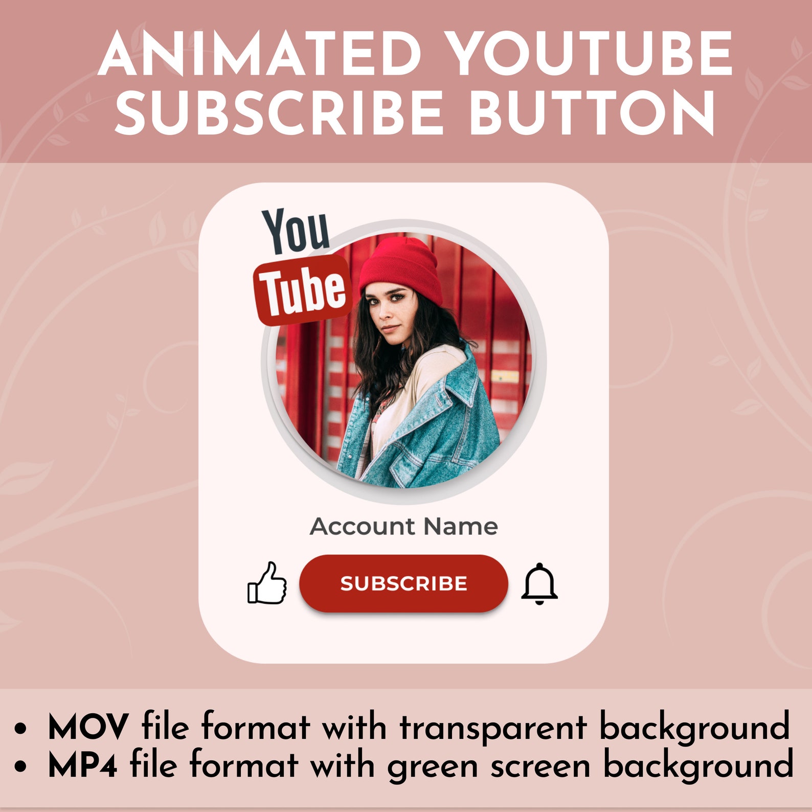 Custom Animated Youtube Subscribe Button Overlay Animation for Youtube ...