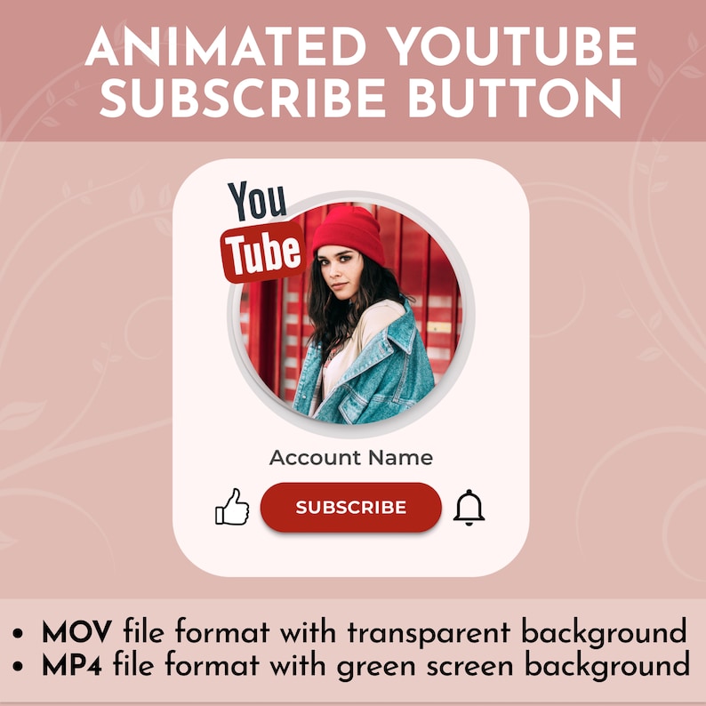 Custom Animated Youtube Subscribe Button Overlay Animation for Youtube Channel ANIMATED ...