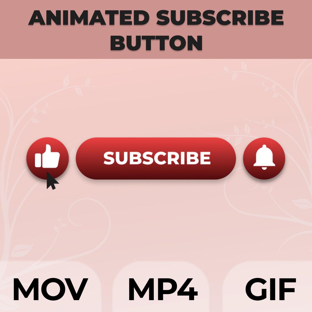 Animated Youtube Subscribe Button Overlay for Intro Videos Digital ...