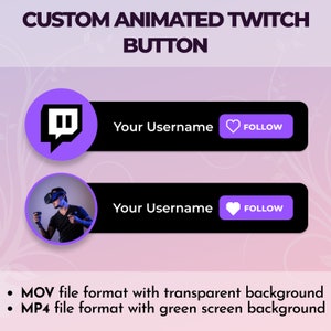 Personalized Custom Animated Twitch Follow Button Overlay for Intro ...