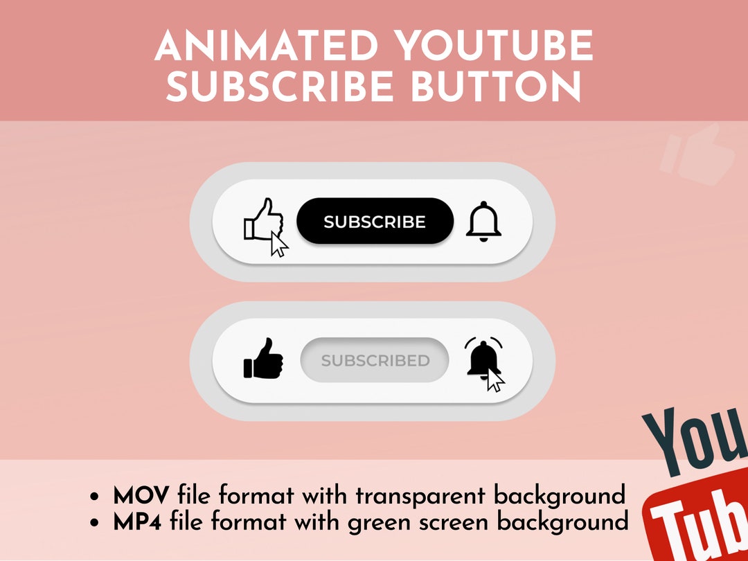 Animated Youtube Subscribe Button Overlay for Intro Videos Digital ...