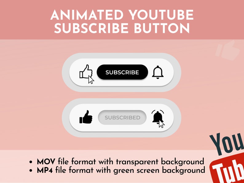 Animated Youtube Subscribe Button Overlay for Intro Videos Digital ...