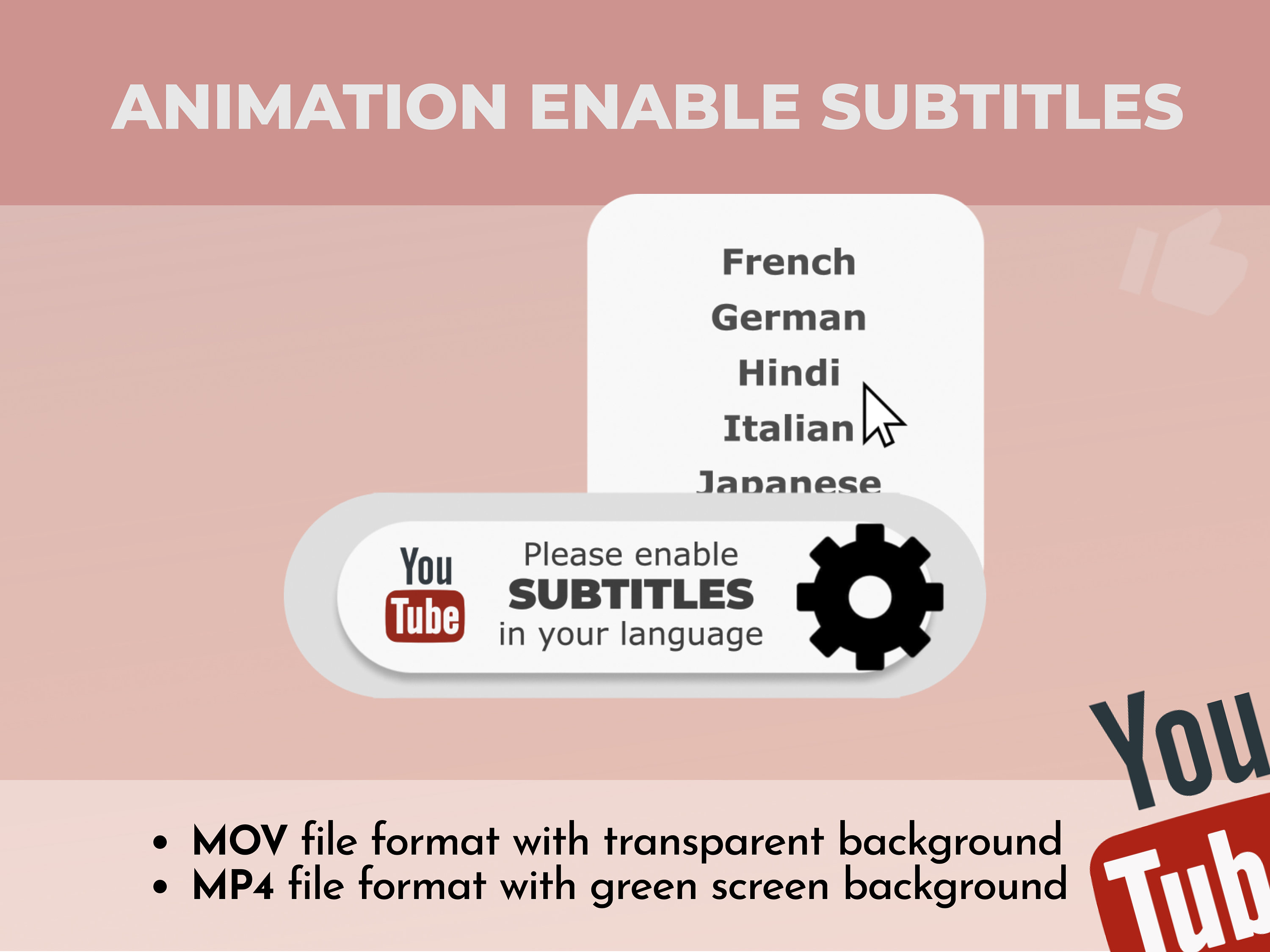 Animated Youtube, Enable Subtitles Button Overlay for Intro Videos ...