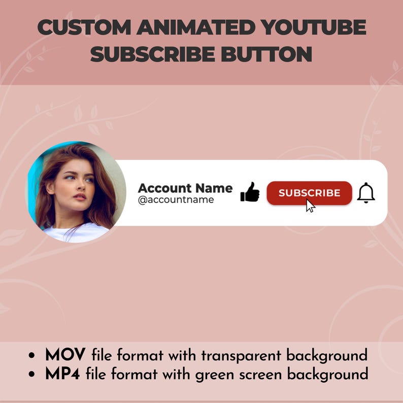 Personalized Youtube Subscribe Animation Overlay, Like & Bell Reminder ...