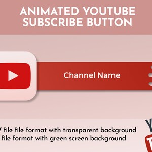 Custom Animated Youtube Subscribe Button Overlay for Intro Videos - Etsy