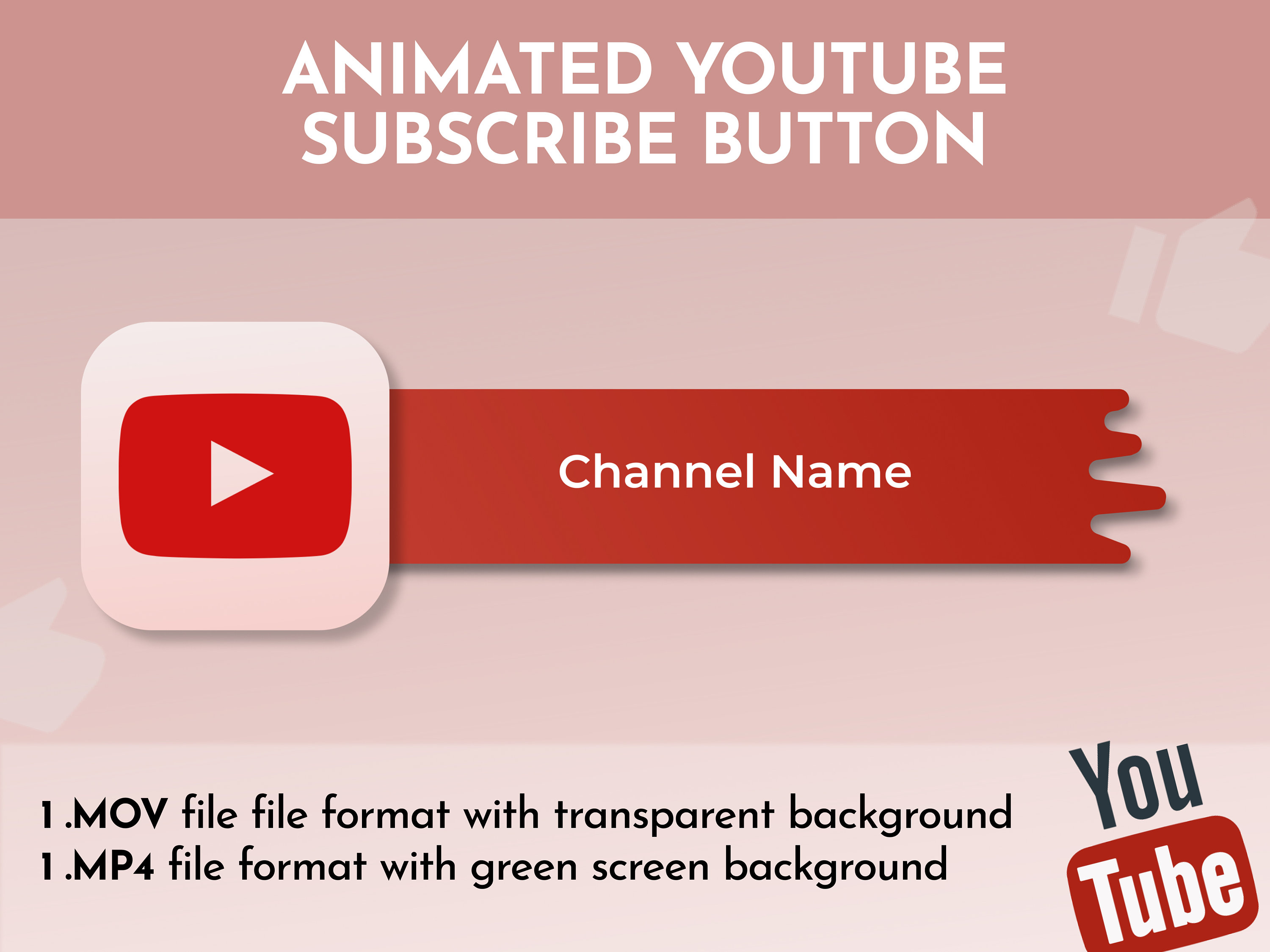 Custom Animated Youtube Subscribe Button Overlay for Intro Videos - Etsy