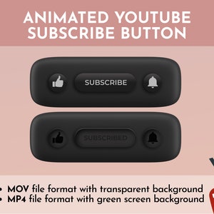 Animated Youtube Subscribe Button Overlay for Intro Videos Digital ...