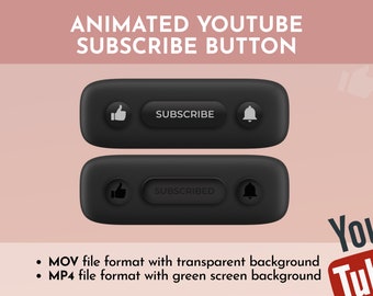 Animated Youtube Subscribe Button Overlay for Intro Videos - Etsy
