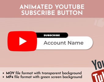 Custom Animated Youtube Subscribe Button Overlay for Intro - Etsy