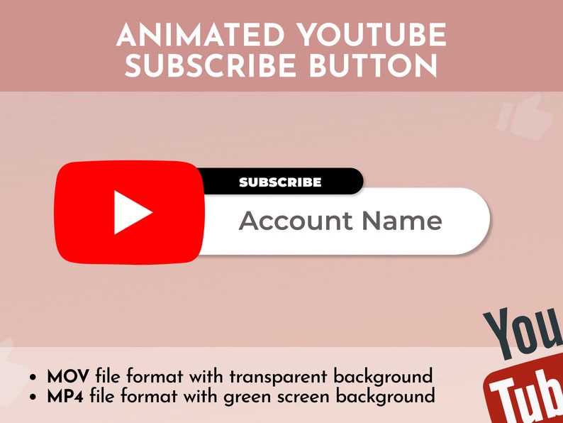 Custom Animated Youtube Subscribe Button Overlay Animation for Youtube Channel ANIMATED ...