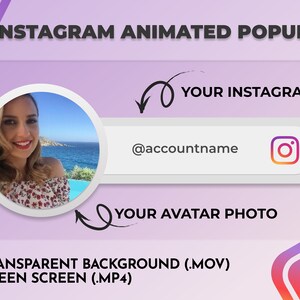 Personalized Custom Animated Instagram Follow Button Overlay for ...
