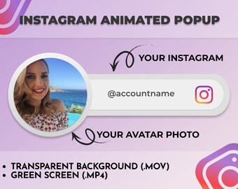 Custom Animated Instagram Follow Button Overlay for Intro - Etsy