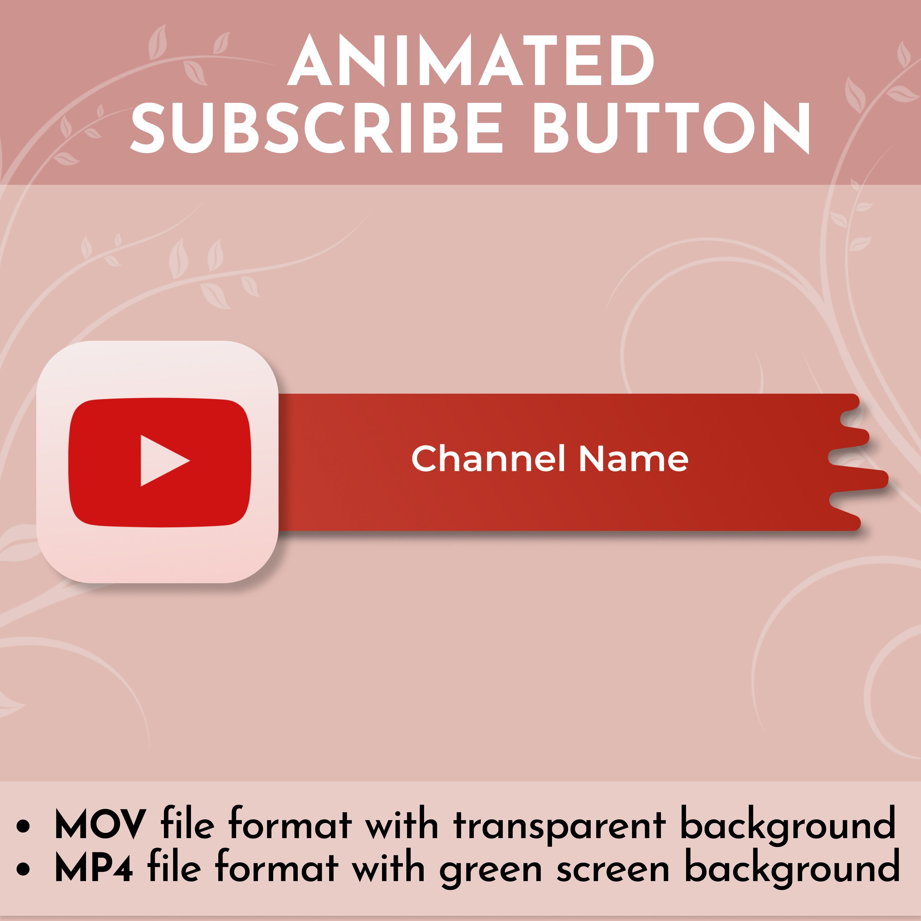 Custom Animated Youtube Subscribe Button Overlay for Intro Videos - Etsy