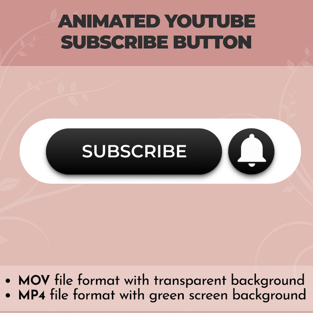 Animated Youtube Subscribe Button Overlay for Intro Videos Digital ...