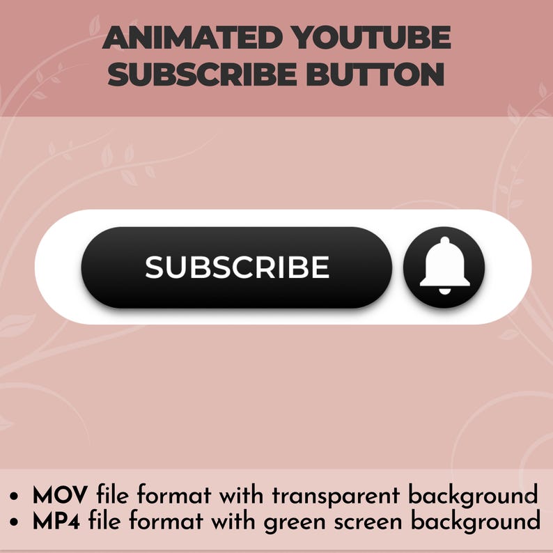 Animated Youtube Subscribe Button Overlay for Intro Videos Digital ...
