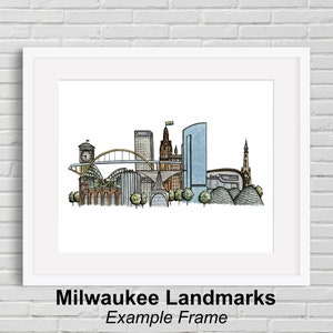 Milwaukee Landmarks - Watercolor Art Print // Milwaukee Gift, Wall Art ...