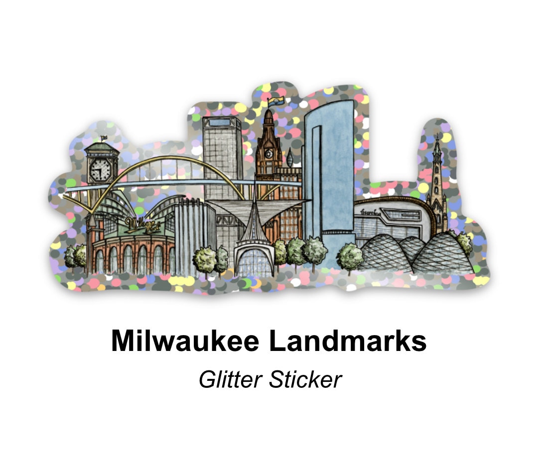 Milwaukee Landmarks Sticker // Milwaukee Gift, Milwaukee Sticker ...