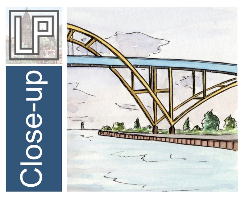 Hoan Bridge - Watercolor Art Print // Milwaukee Gift, Wall Art ...