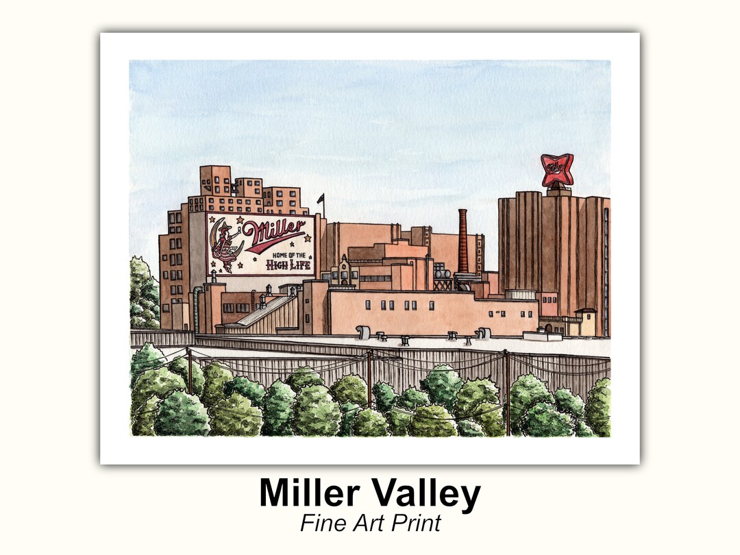 Miller Valley Watercolor Art Print Milwaukee WI - Etsy