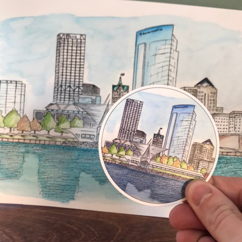 Milwaukee Skyline Sticker Milwaukee Wisconsin - Etsy