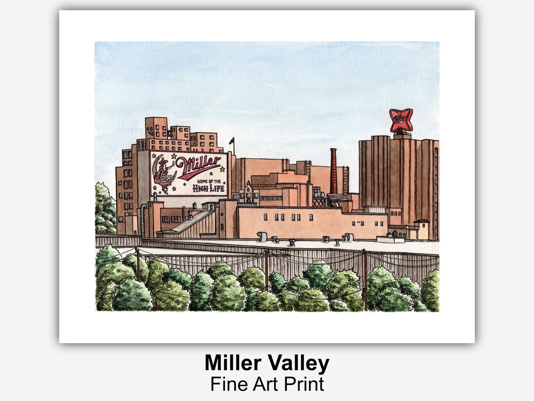 Miller Valley - Watercolor Art Print // Milwaukee Gift, Wall Art ...