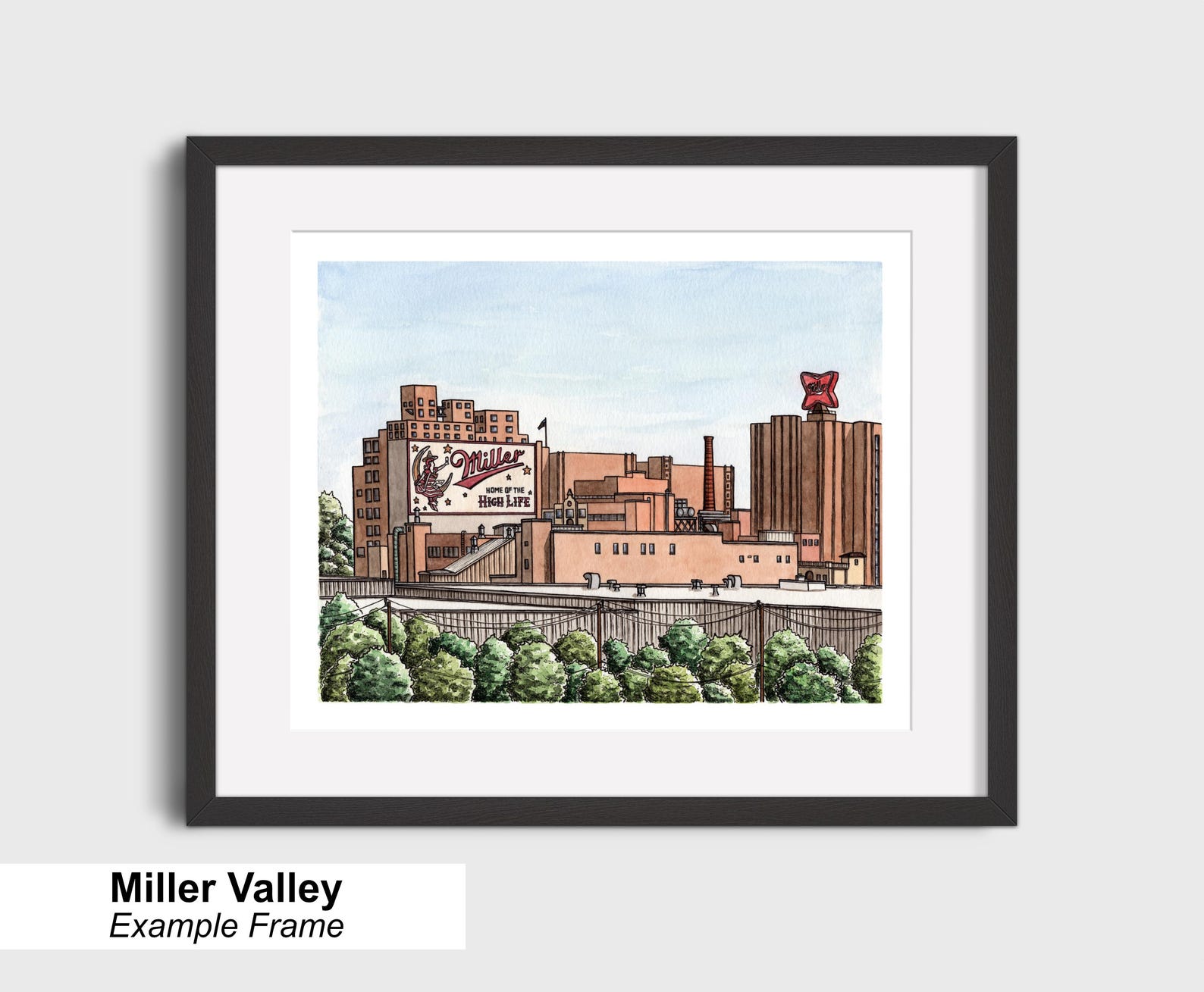Miller Valley - Watercolor Art Print // Milwaukee Gift, Wall Art ...