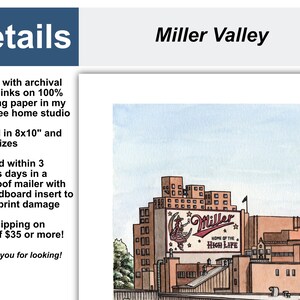 Miller Valley Watercolor Art Print // Milwaukee Gift, Wall Art ...