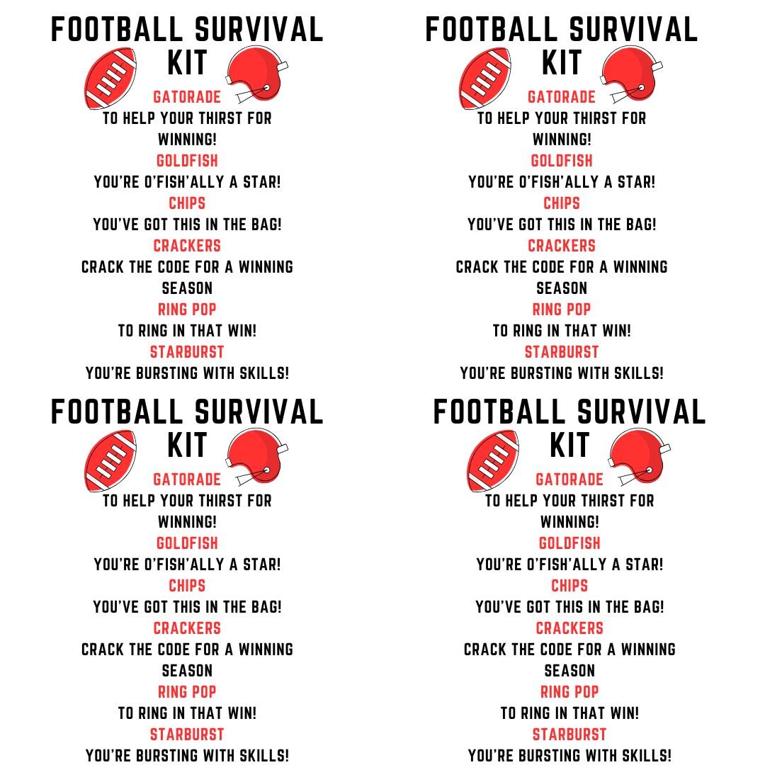 Sport Survival Kit Template! - Etsy