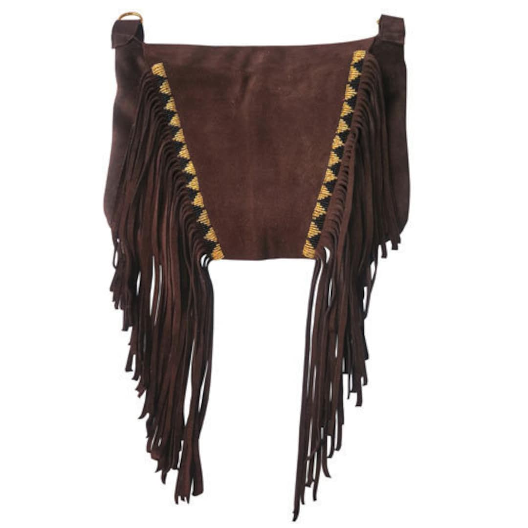 Dark Brown Leather Fringe Bag, Native American Style Purse, Leather ...