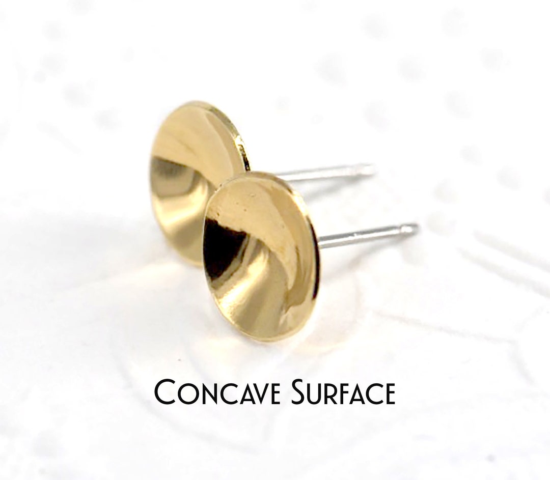 Bronze Stud Earrings Round Concave 5m-13mm Earrings, Hammered or ...