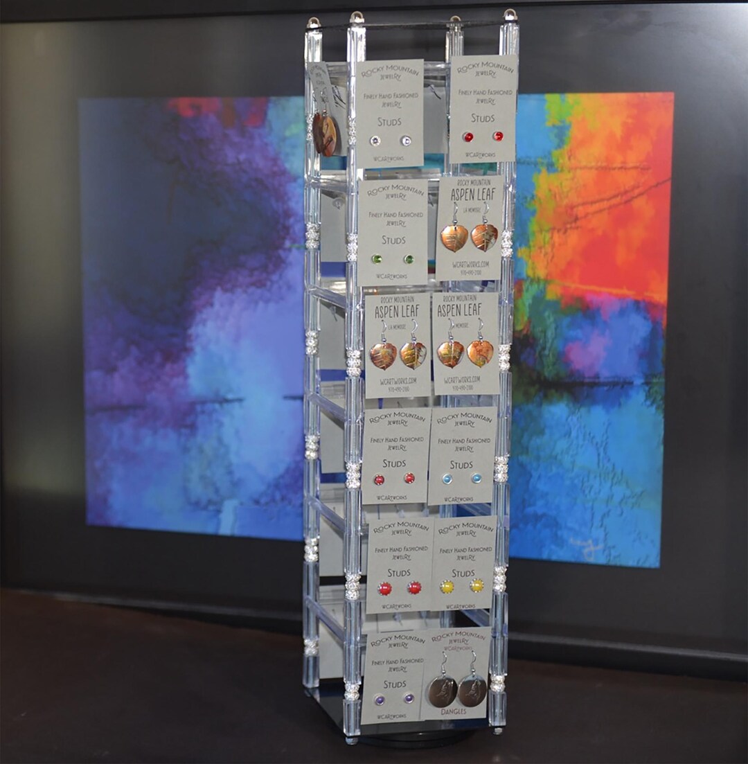 Rotating Earring Display 3x2 Card 2x2 Cards, 6 Levels, 5 Levels, or 4 ...