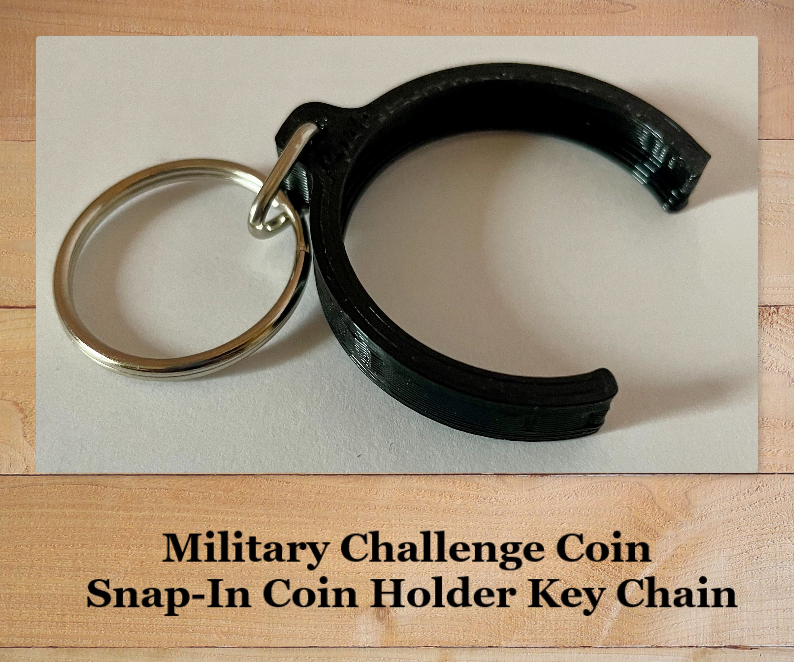Military Challenge Coin Holder Keychain Fits> (37mm-47mm) COINS! (SUPER ...