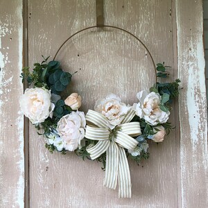 Low Profile Hoop Wreath for Front Door Wedding Hoop Wreath - Etsy