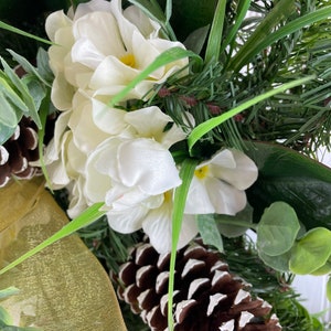 Winter White Corner Swag, White Christmas Corner Swag, Bridal ...