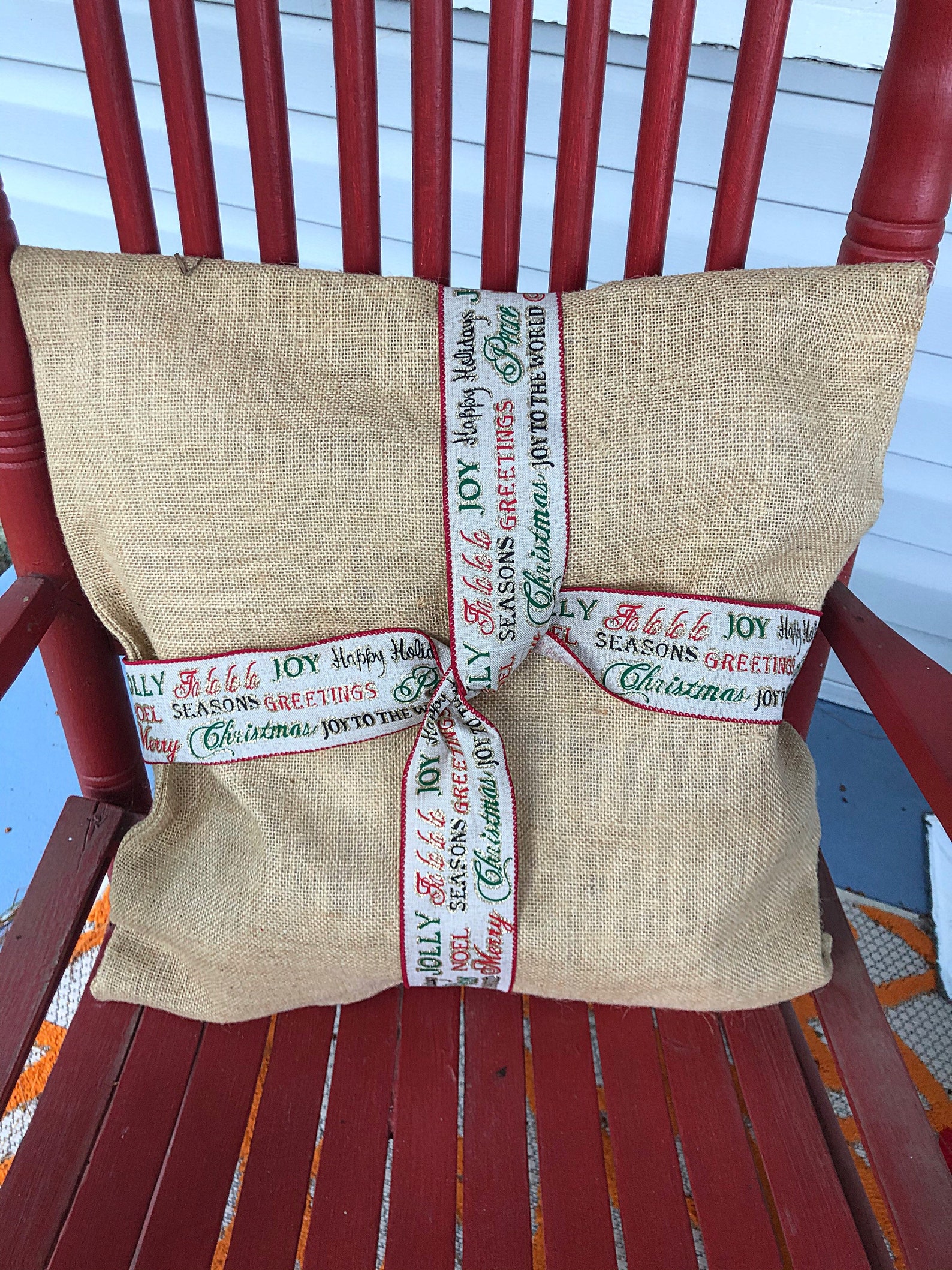 Decorative Holiday Porch Pillow Covers Burlap Holiday - Etsy