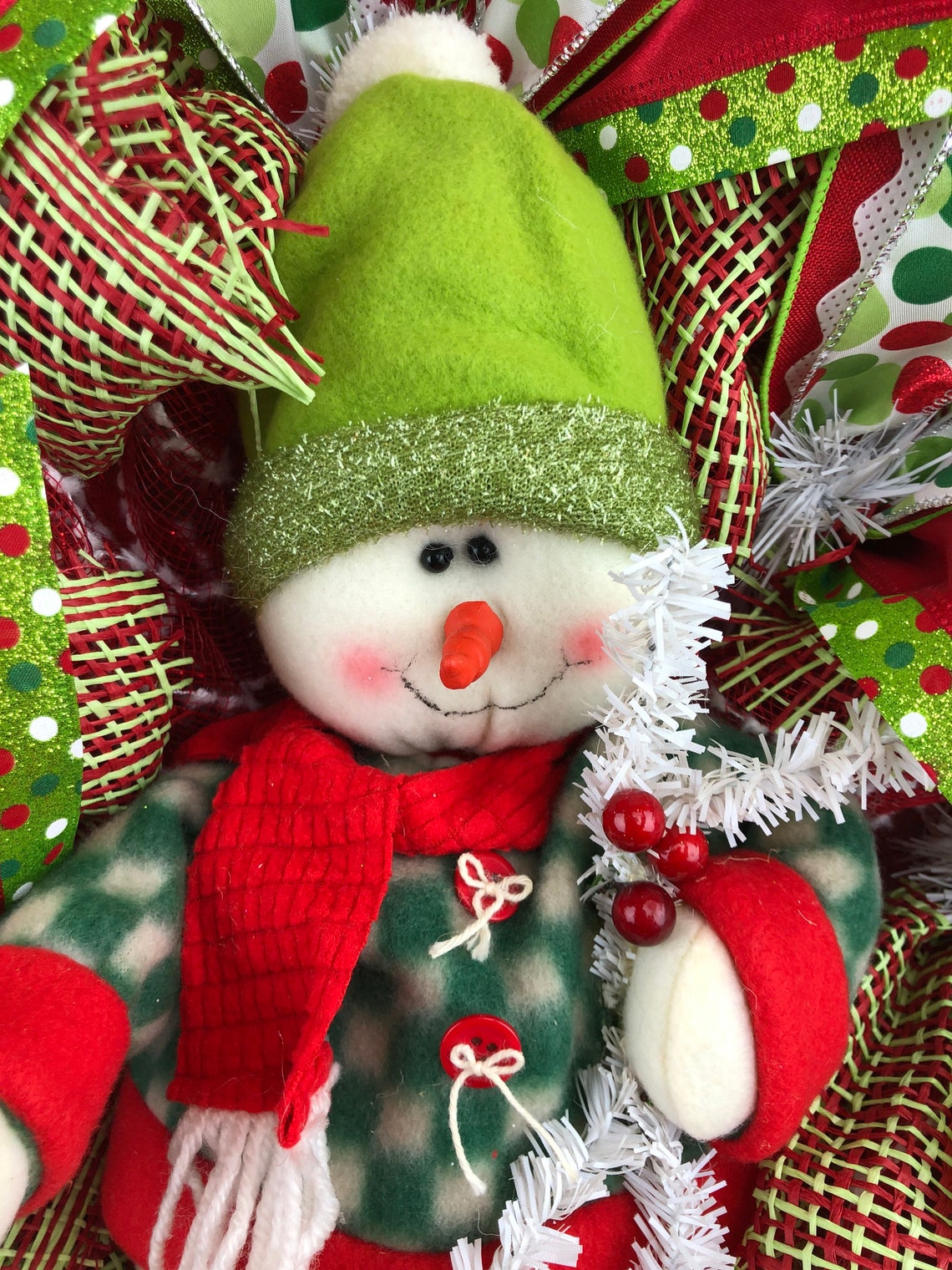 Snowman Christmas Wreath Merry Christmas Wreath for Front - Etsy