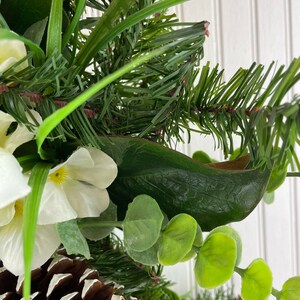 Winter White Corner Swag, White Christmas Corner Swag, Bridal ...